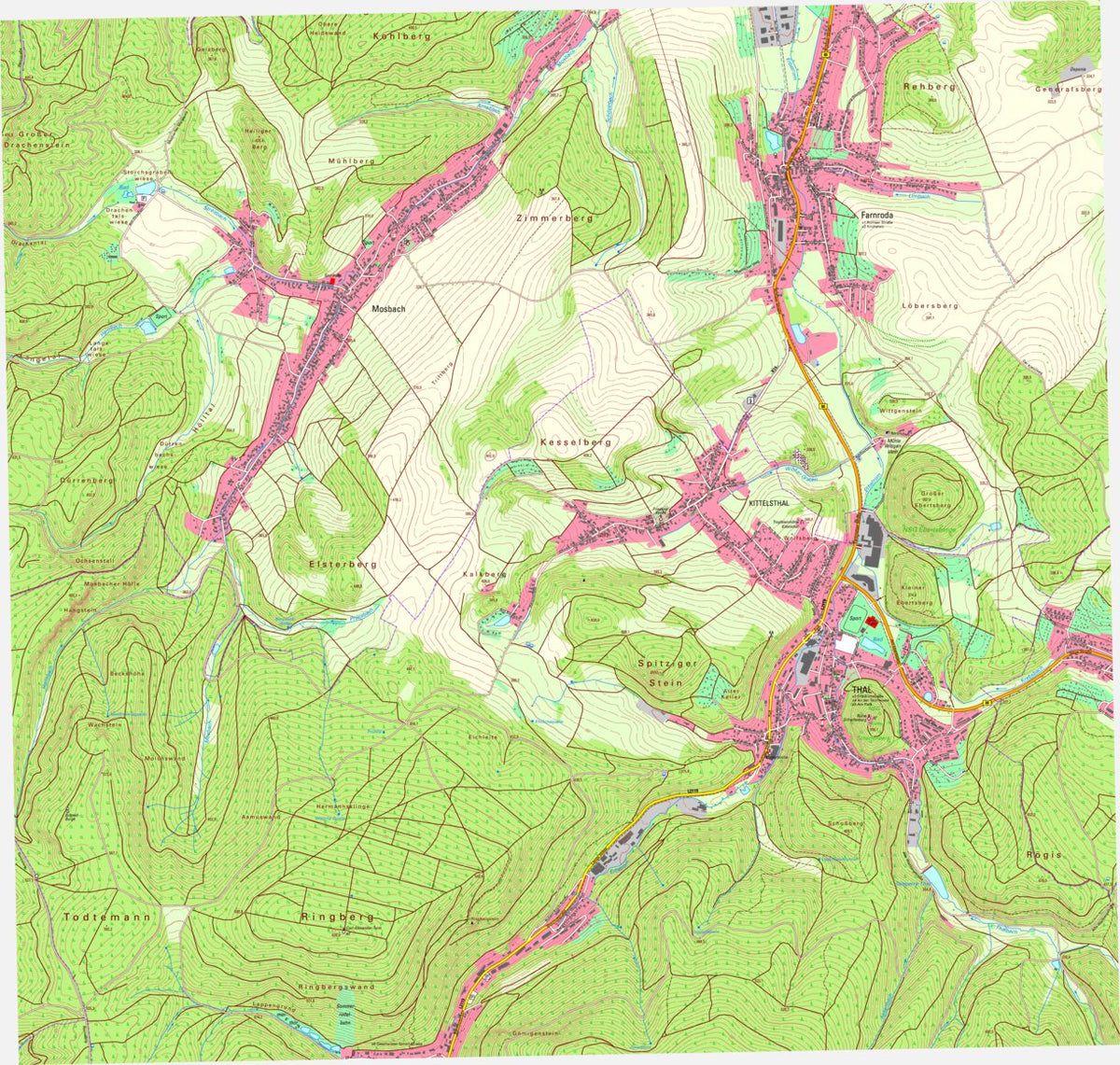 Ruhla N [5028-SW] Map by Thuringer Landesamt Fur Bodenmanagement Und ...