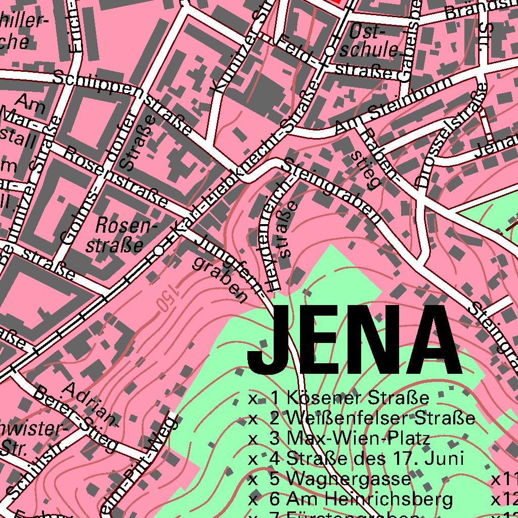 Jena [5035-SO] Map by Thuringer Landesamt Fur Bodenmanagement Und ...