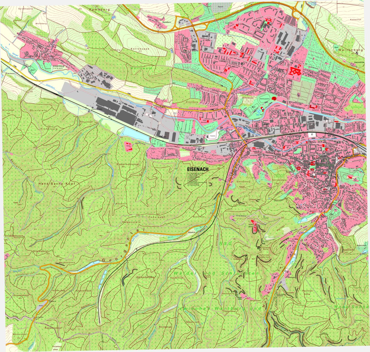 Eisenach [5027-NO] Map by Thuringer Landesamt Fur Bodenmanagement Und ...