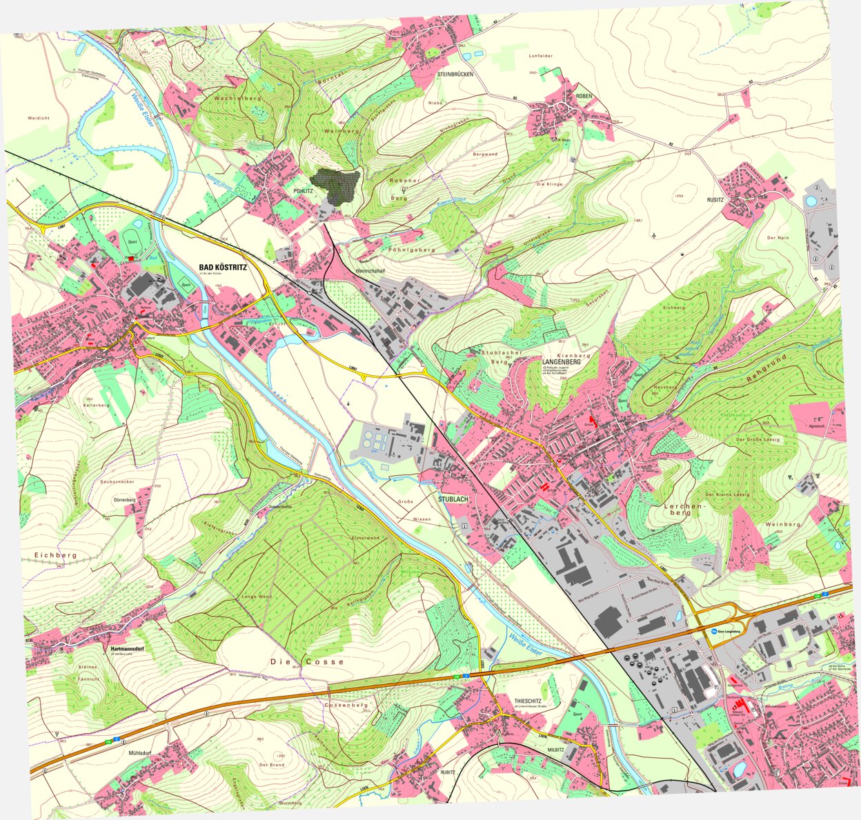 Gera NW [5038-SW] Map by Thuringer Landesamt Fur Bodenmanagement Und ...