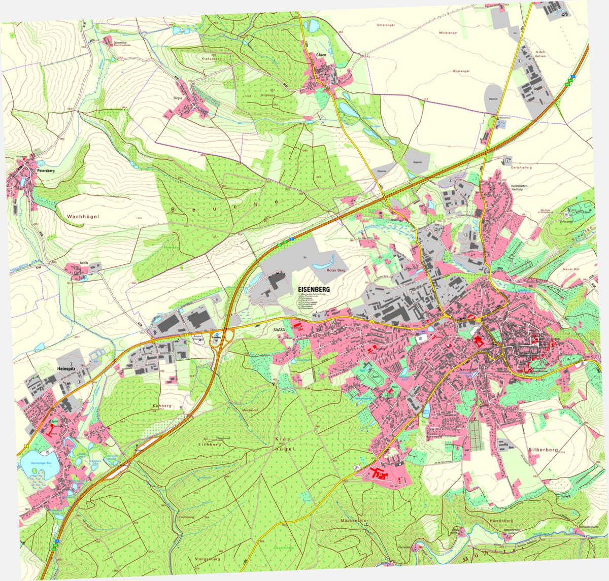 Eisenberg [5037-NW] Map by Thuringer Landesamt Fur Bodenmanagement Und ...