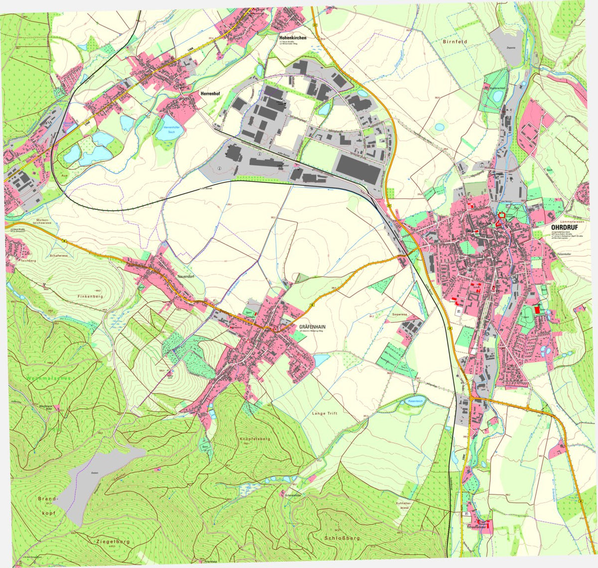 Ohrdruf [5130-SW] Map by Thuringer Landesamt Fur Bodenmanagement Und ...