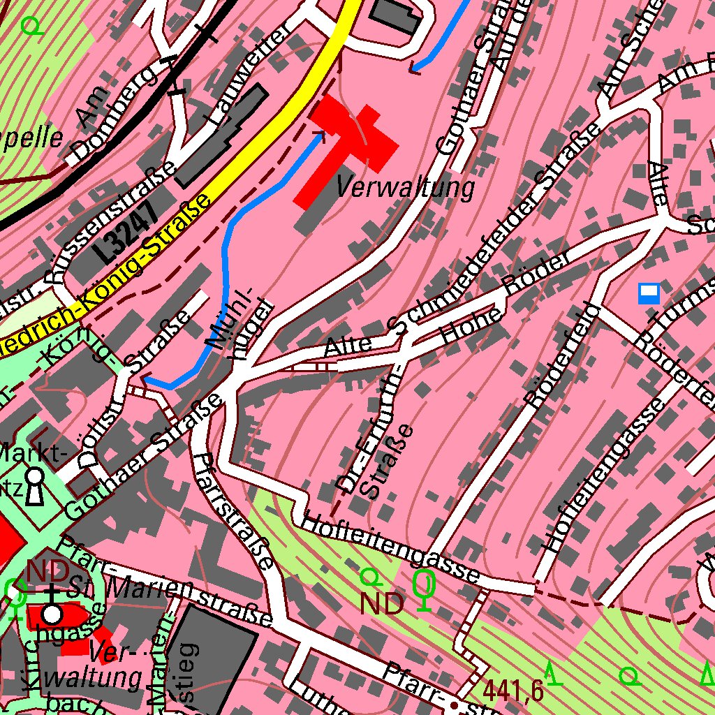 Suhl [5330-SW] Map by Thuringer Landesamt Fur Bodenmanagement Und ...