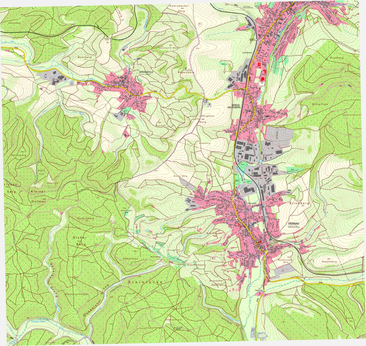 Steinbach-Hallenberg S [5329-NW] Map by Thuringer Landesamt Fur ...