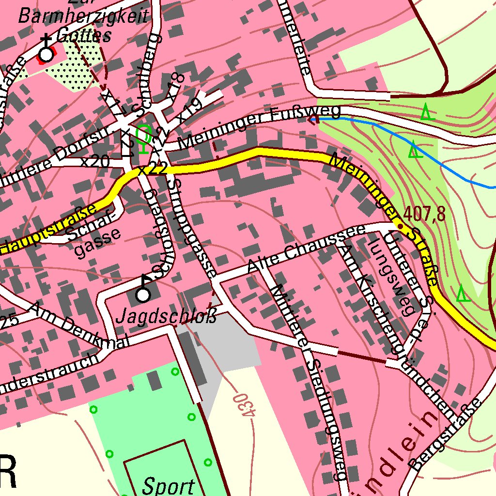Meiningen W [5428-NW] Map by Thuringer Landesamt Fur Bodenmanagement ...