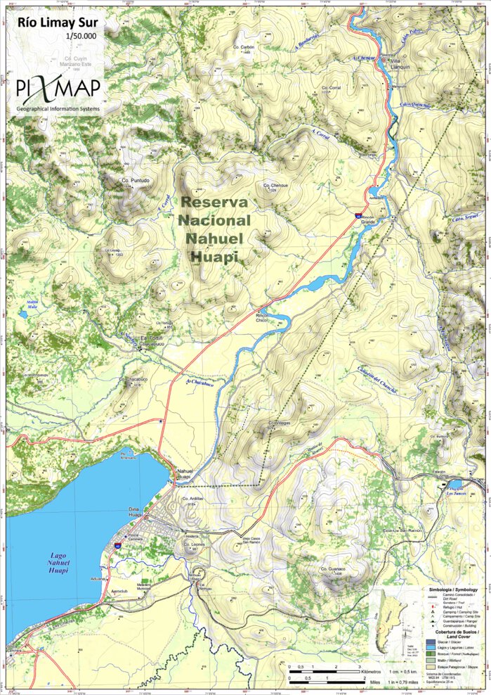 Río Limay Sur - Dina Huapi to Villa Llanquín - 1/50.000 Map by Pixmap ...