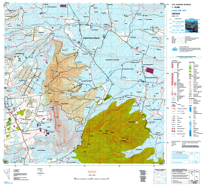 Cibodas (1209-2312) Map by Badan Informasi Geospasial | Avenza Maps