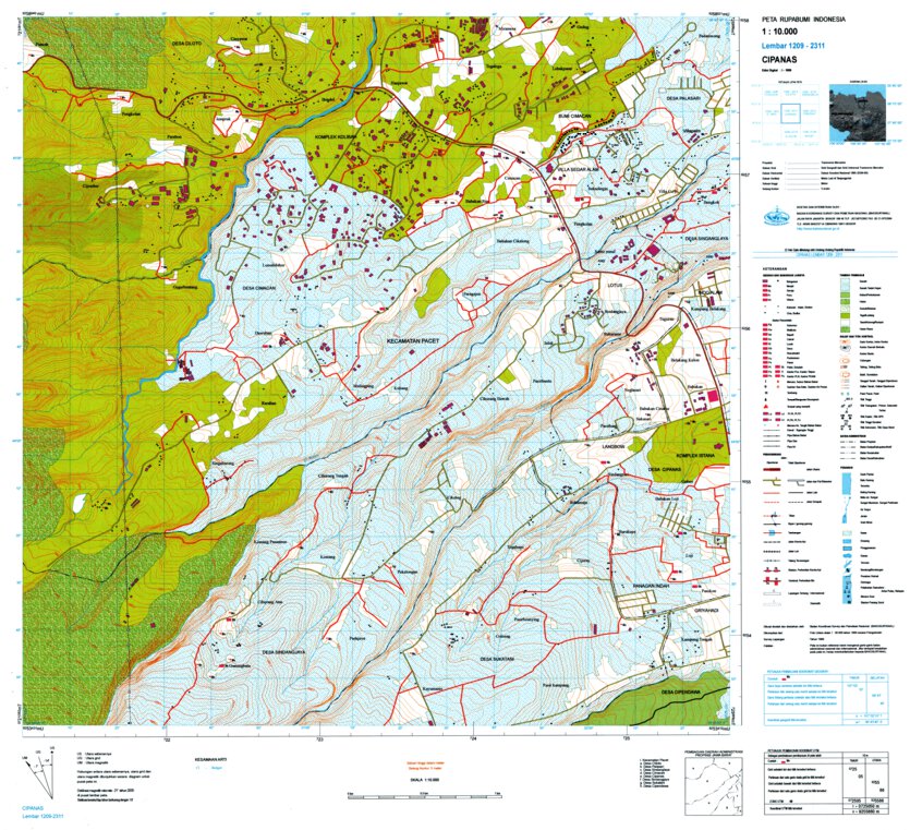 Cipanas (1209-2311) Map by Badan Informasi Geospasial | Avenza Maps