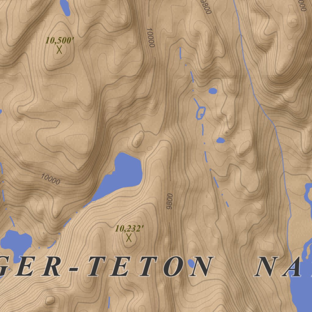 Bridger Lakes, Wyoming 7.5 Minute Topographic Map - Color Hillshade by ...