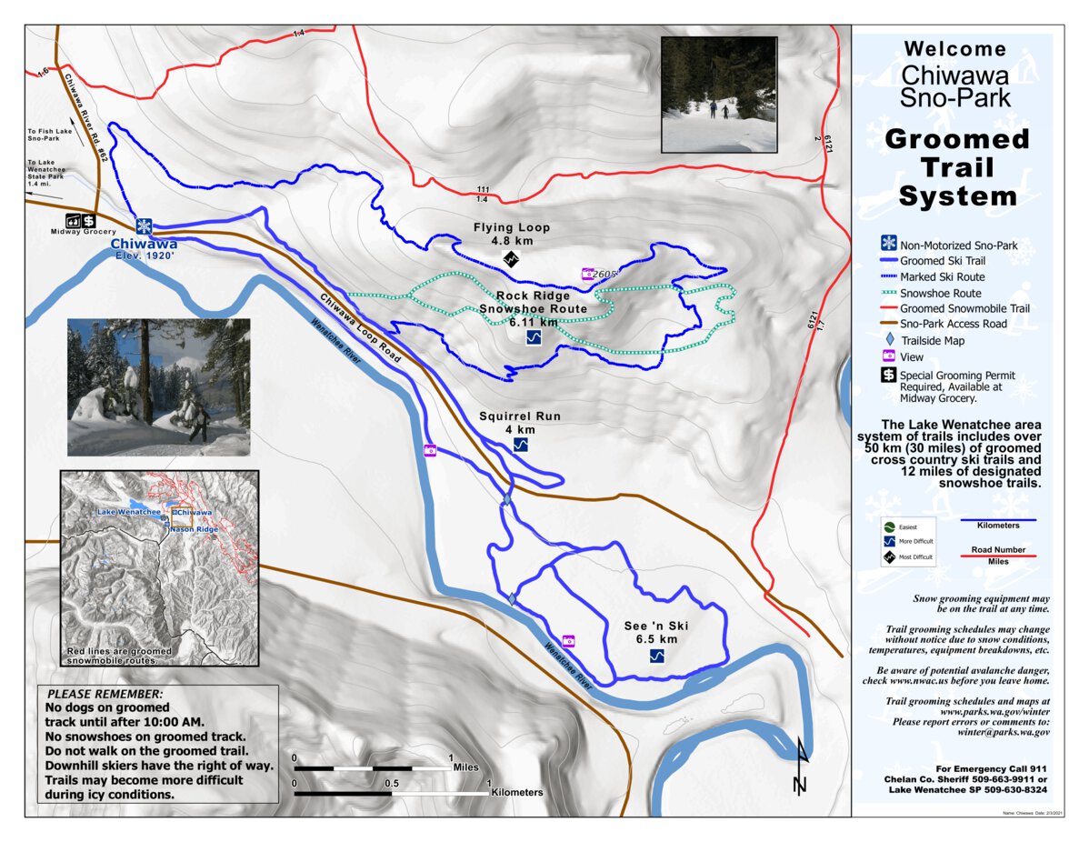 Chiwawa Sno-Park Groomed Trail System Map by Washington State Parks ...