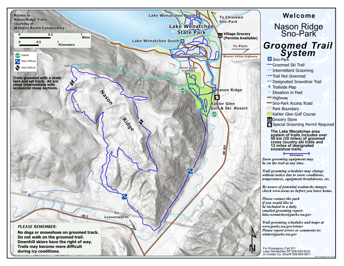 Nason Ridge Sno-Park Groomed Trail System Map by Washington State Parks ...