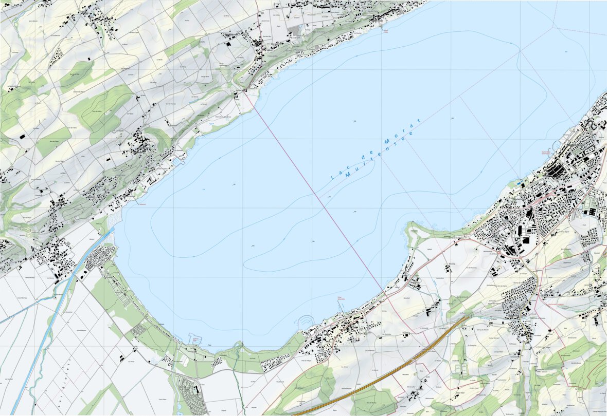Murtensee, 1:10,000 Map by SwissTopo | Avenza Maps