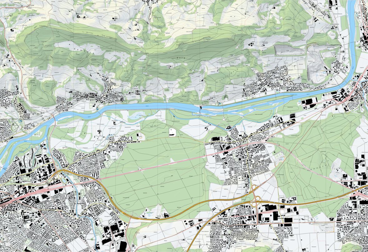 Rupperswil, 1:10,000 Map by SwissTopo | Avenza Maps