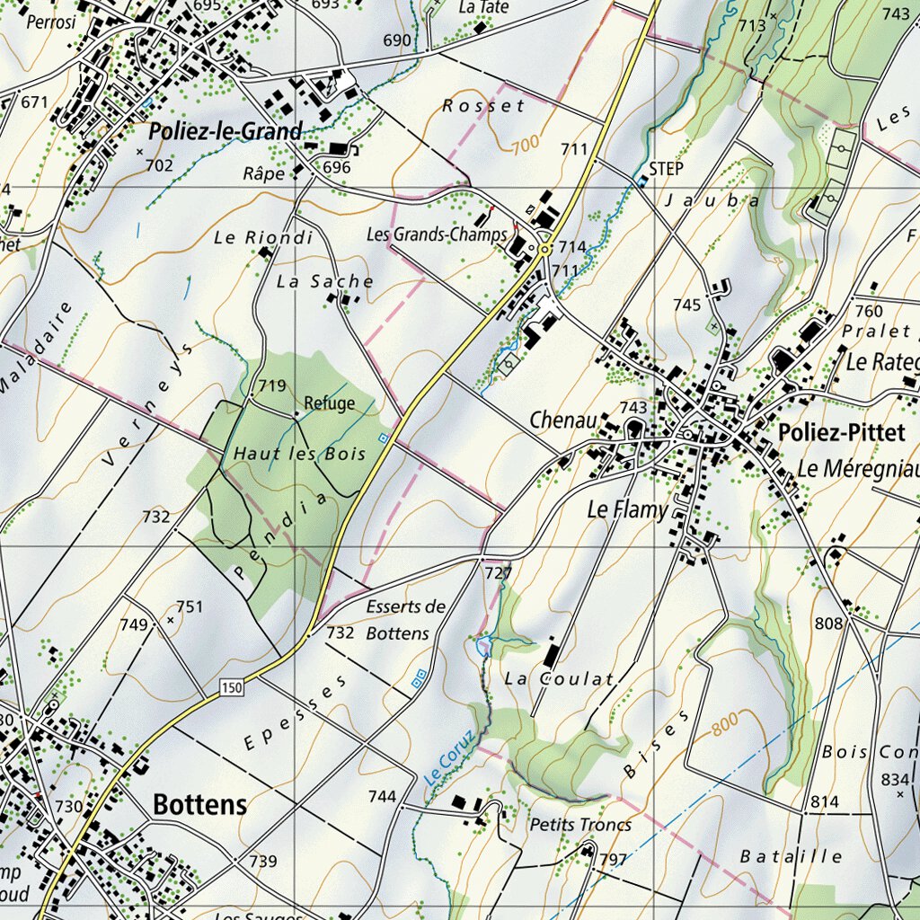 Moudon, 1:25,000 Map by SwissTopo | Avenza Maps