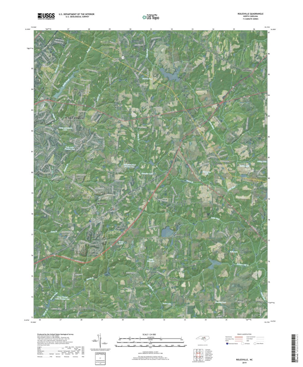 Rolesville, NC (2019, 24000-Scale) Map by United States Geological ...
