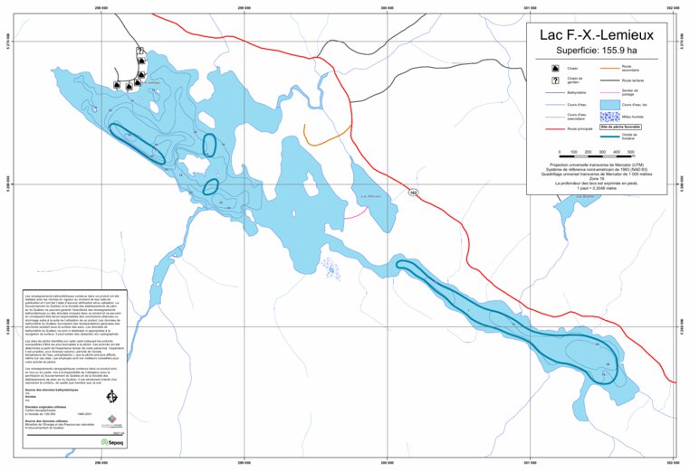 Lac F.-X.-Lemieux (Laurentides) Map by Sepaq | Avenza Maps