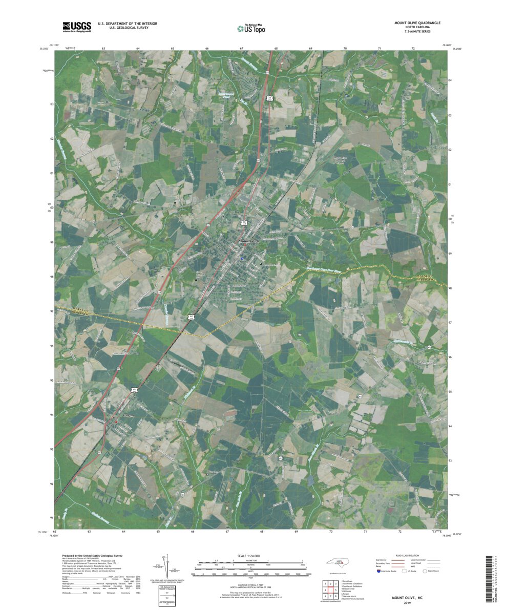 Mount Olive, NC (2019, 24000-Scale) Map by United States Geological ...