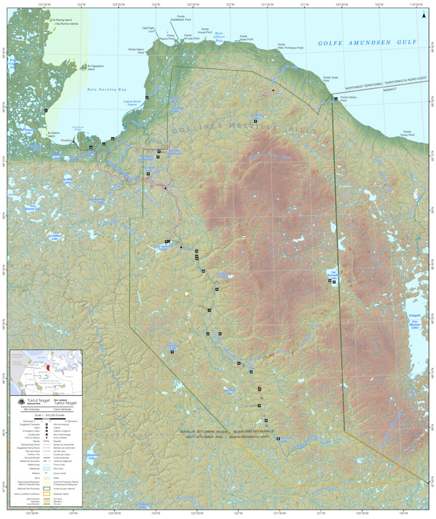 Tuktut Nogait National Park Overview Map by Parks Canada - Western ...