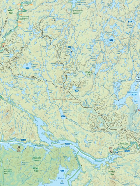 NWON70 Ogoki Reservoir - Northwestern Ontario Topo Map by Backroad ...