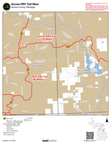 Alcona ORV Trail West Map by MI DNR | Avenza Maps