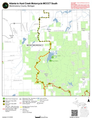 Atlanta To Hunt Creek MCCCT South Map by MI DNR | Avenza Maps