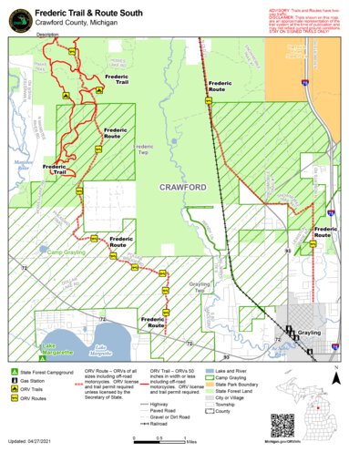 Frederic Trail And Route South Map by MI DNR | Avenza Maps