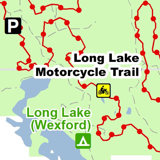 Long Lake Motorcycle Trail Map by MI DNR | Avenza Maps