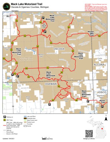 Mack Lake Motorized Trail Map by MI DNR | Avenza Maps