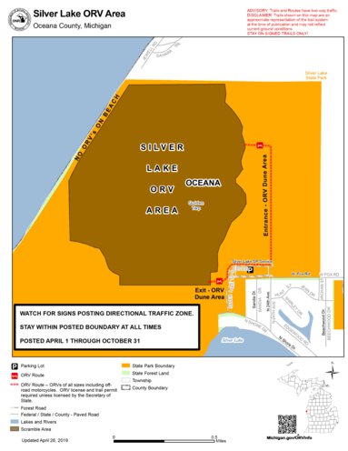 Silver Lake ORV Area Map by MI DNR | Avenza Maps