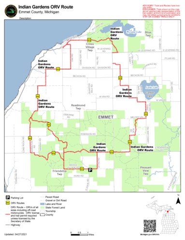 Indian Gardens ORV Route Map by MI DNR | Avenza Maps