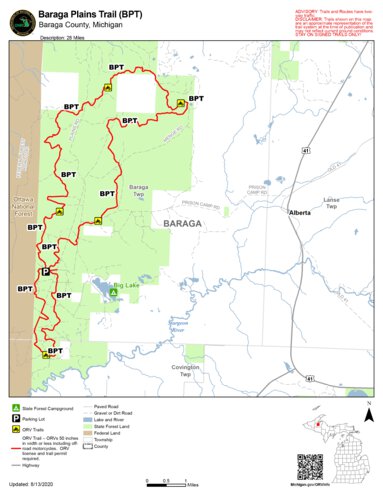 Baraga Plains Trail Map by MI DNR | Avenza Maps
