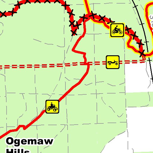 Ogemaw Hills Trail And Route Map by MI DNR | Avenza Maps