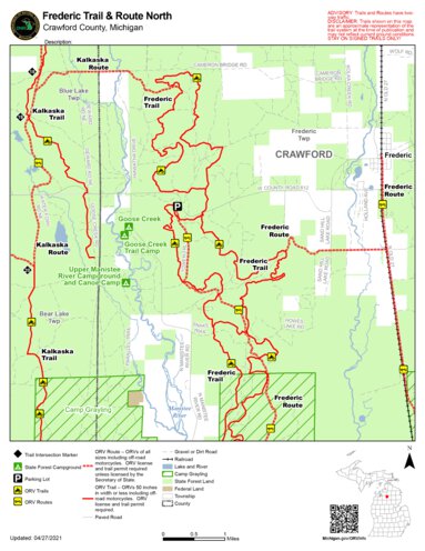 Frederic Trail And Route North Map by MI DNR | Avenza Maps