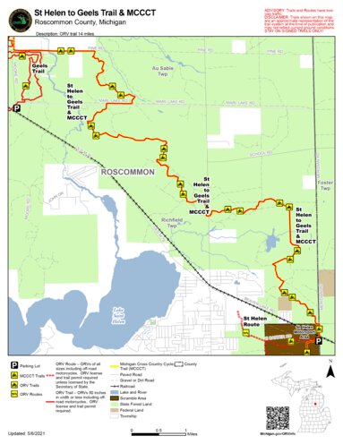 St Helen To Geels Trail And MCCCT Map by MI DNR | Avenza Maps