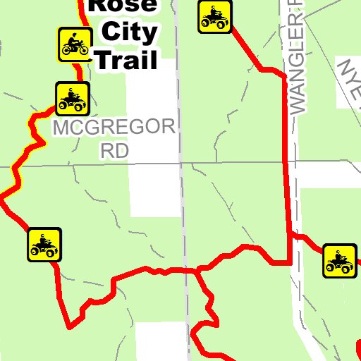 The Meadows Trail Rose City Trail Connector Map by MI DNR | Avenza Maps