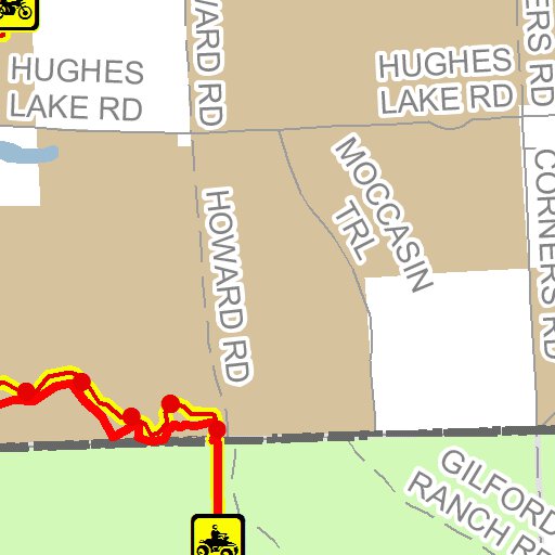 The Meadows Trail Rose City Trail Connector Map by MI DNR | Avenza Maps