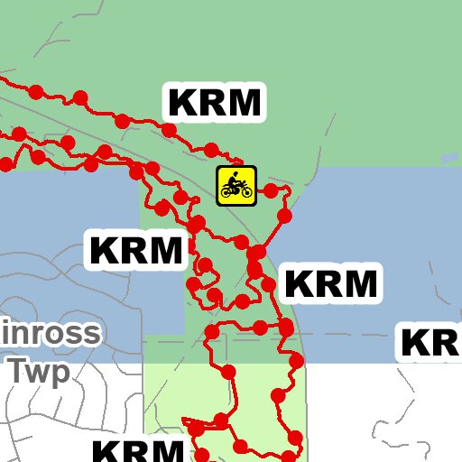 Kinross Motorcycle Trail Map by MI DNR | Avenza Maps