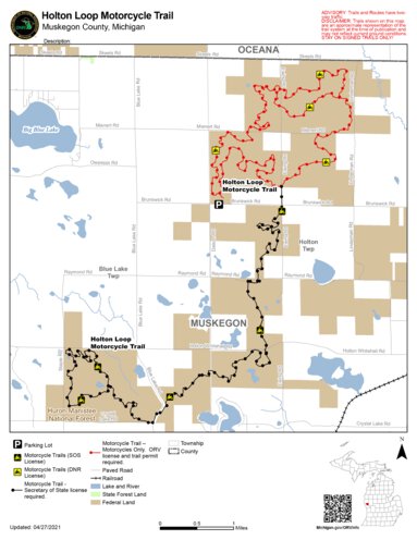 Holton Loop Motorcycle Trail Map by MI DNR | Avenza Maps