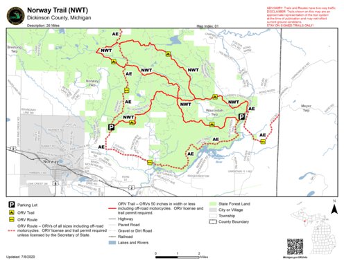 Norway Trail Map by MI DNR | Avenza Maps