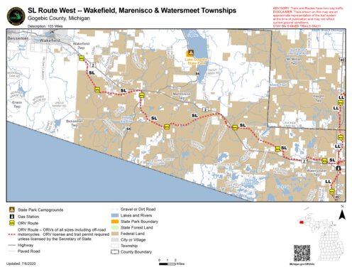 SL Route West Map by MI DNR | Avenza Maps