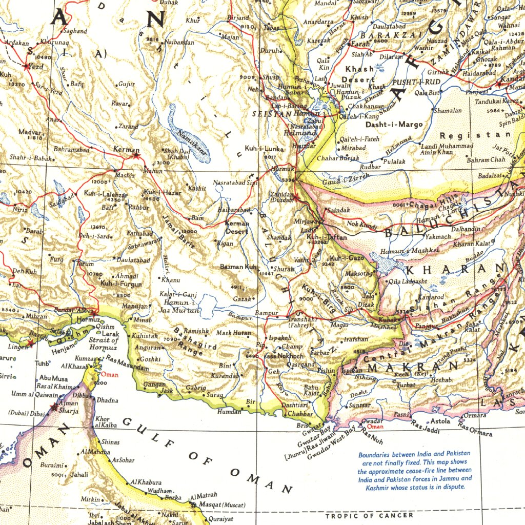 Southwest Asia Map 1952 by National Geographic | Avenza Maps