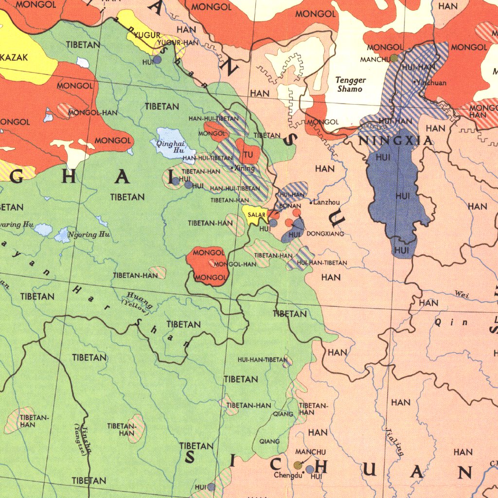 Peoples Of China Map 1980 by National Geographic | Avenza Maps