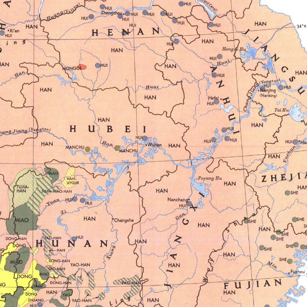 Peoples Of China Map 1980 by National Geographic | Avenza Maps