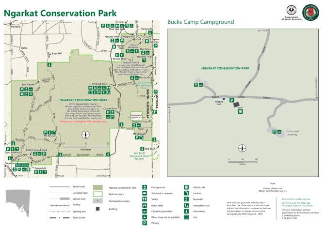 Ngarkat Conservation Park - Bucks Camp Campground Map by Department for ...