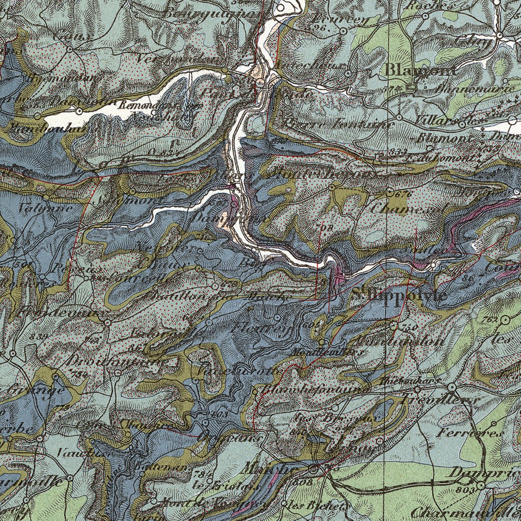 Neuchâtel, 1:200,000 General Geology Map by SwissTopo | Avenza Maps