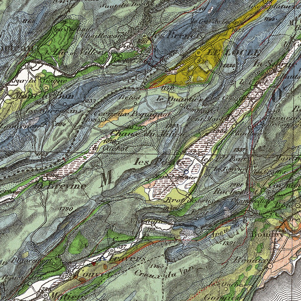 Neuchâtel, 1:200,000 General Geology Map by SwissTopo | Avenza Maps