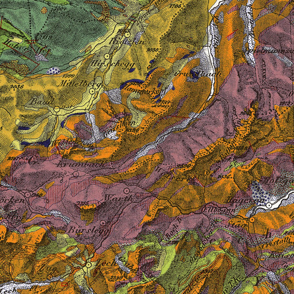 St.Gallen - Chur, 1:200,000 General Geology Map by SwissTopo | Avenza Maps