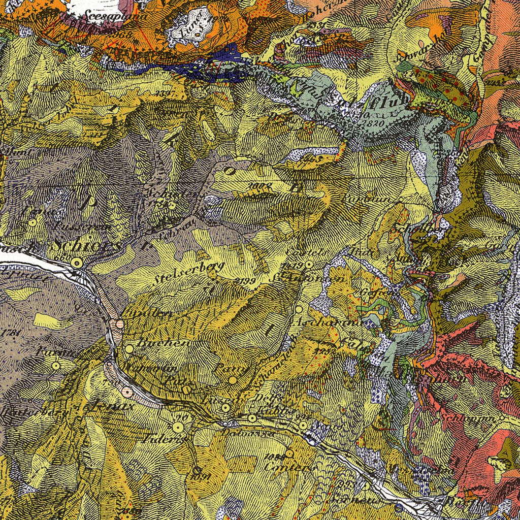 St.Gallen - Chur, 1:200,000 General Geology Map by SwissTopo | Avenza Maps