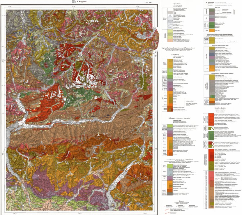 Engadin, 1:200,000 General Geology Map by SwissTopo | Avenza Maps