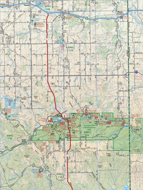 SOAB17 Cypress Hills - Southern Alberta Topo Map by Backroad Mapbooks ...